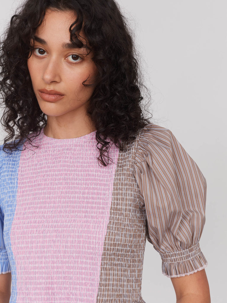 Seeing Stripes Shirred Dress – Lazy Oaf