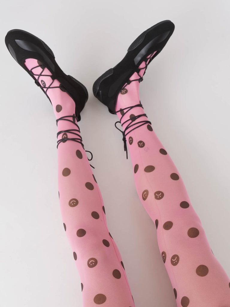 Happy Sad Pink Polka Dot Tights – Lazy Oaf