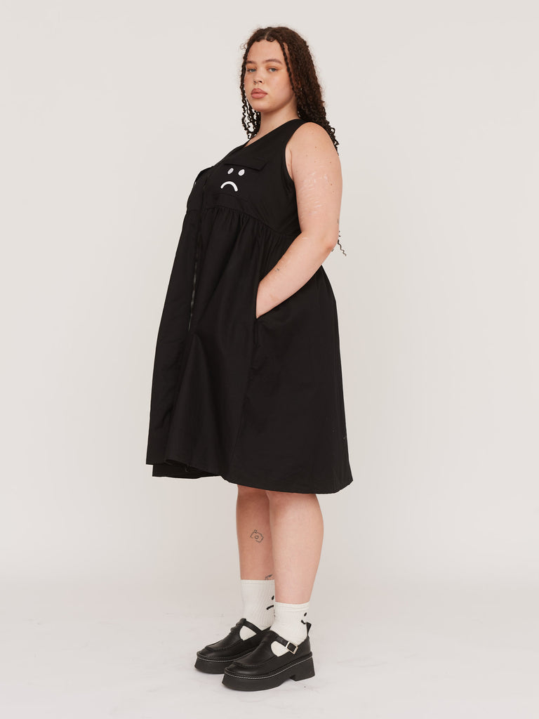 Black Happy Sad Gilet Dress – Lazy Oaf