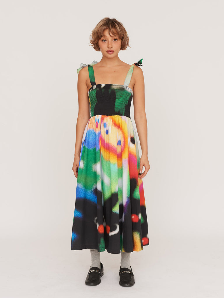 Airbrush Tie Shoulder Dress – Lazy Oaf
