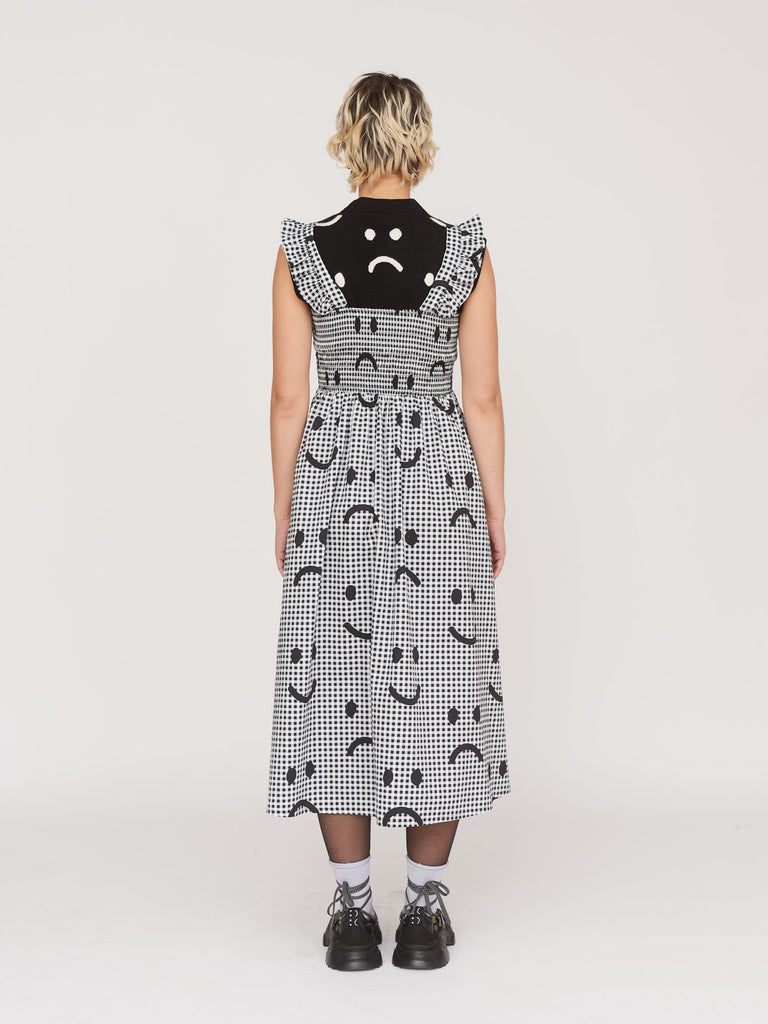 Happy Sad Gingham Shirred Dress – Lazy Oaf