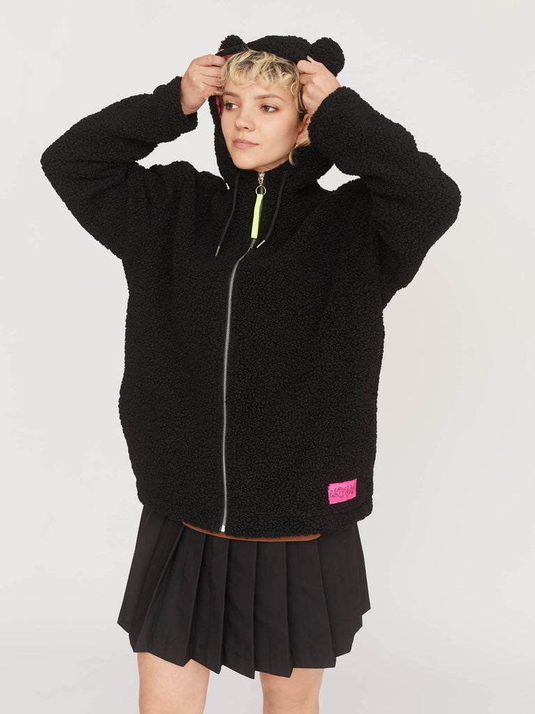 Fuzzy Bear Zip Fleece – Lazy Oaf