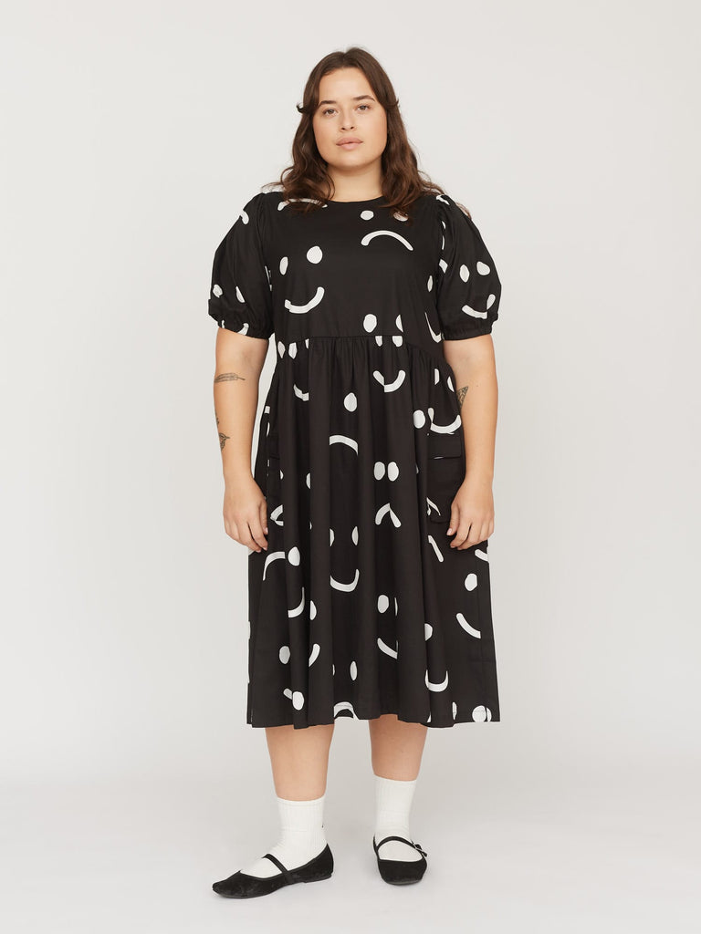 Happy Sad Puff Sleeve Dress – Lazy Oaf