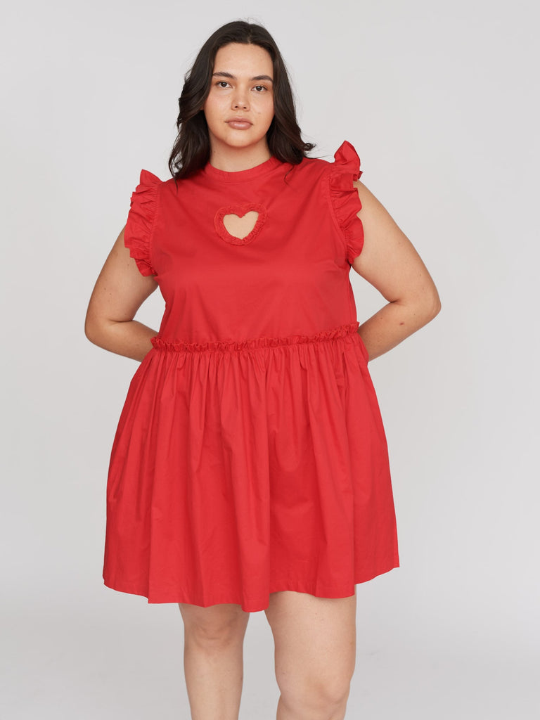 Red Cut Out Heart Mini Dress – Lazy Oaf