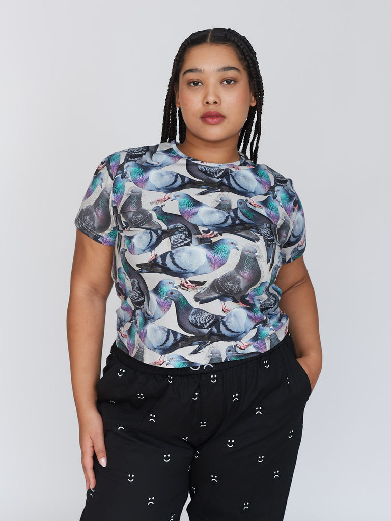 Pigeons Are Pals Fitted Tee – Lazy Oaf