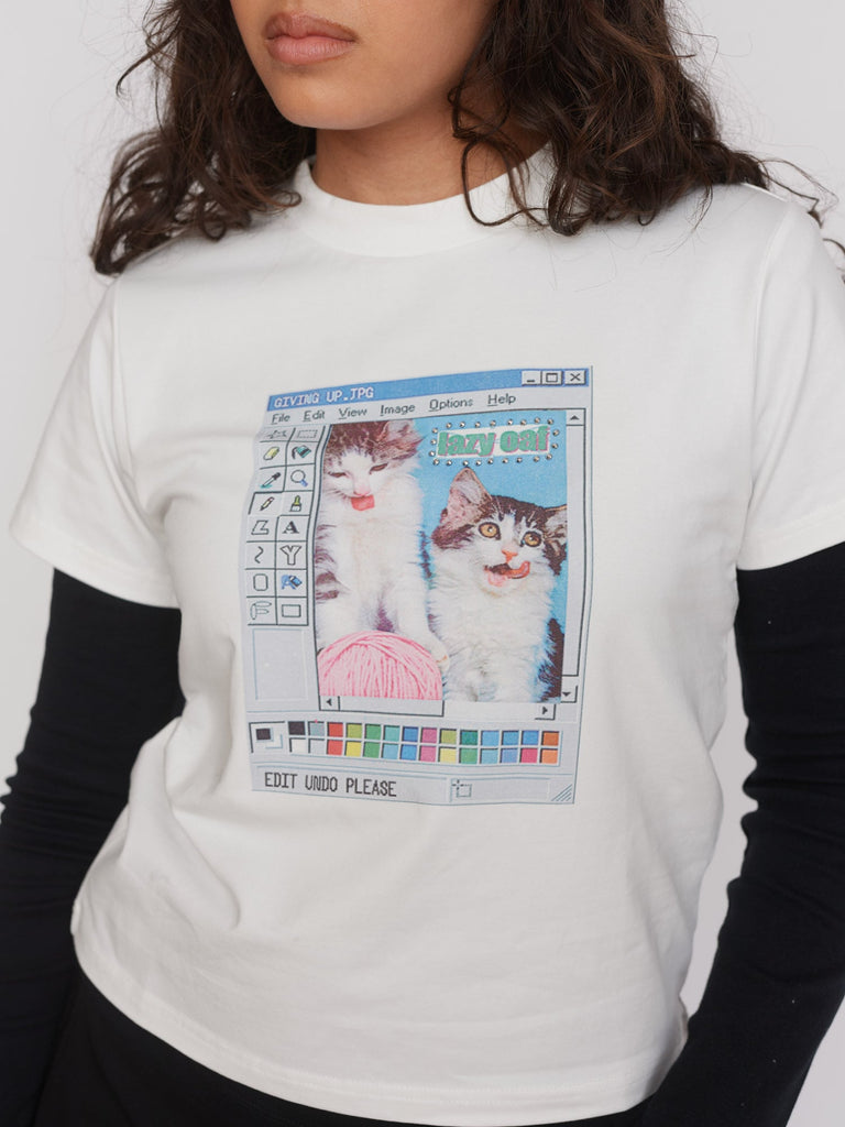Copy Cat Fitted Tee – Lazy Oaf