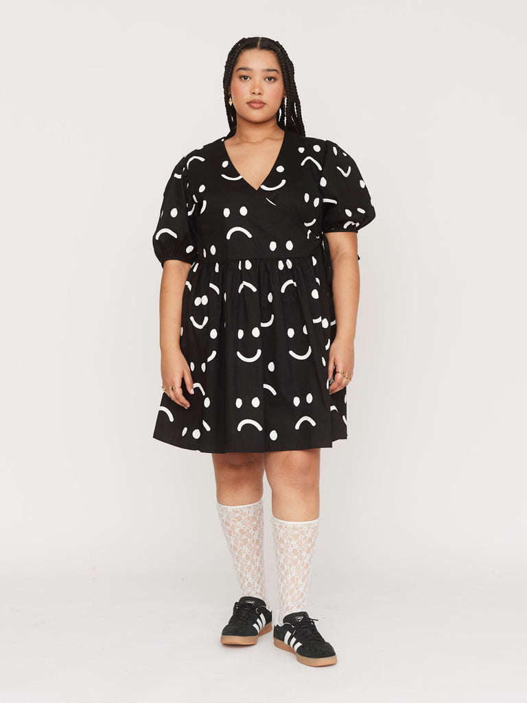 Happy Sad Wrap Mini Dress – Lazy Oaf