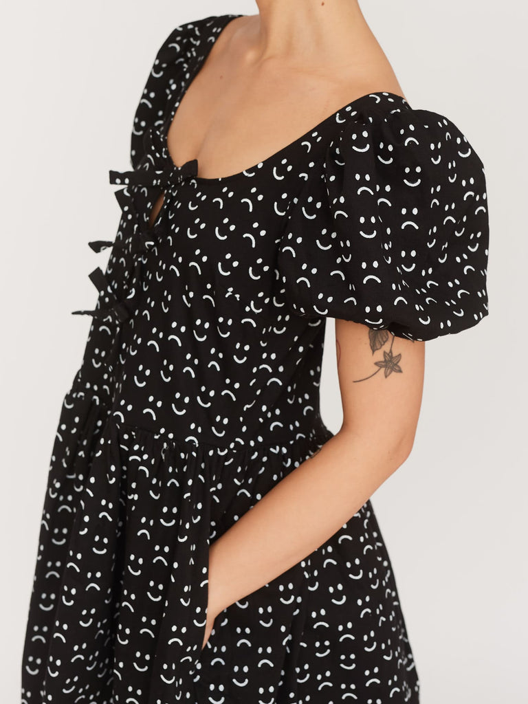 Happy Sad Cut Out Smock Dress – Lazy Oaf