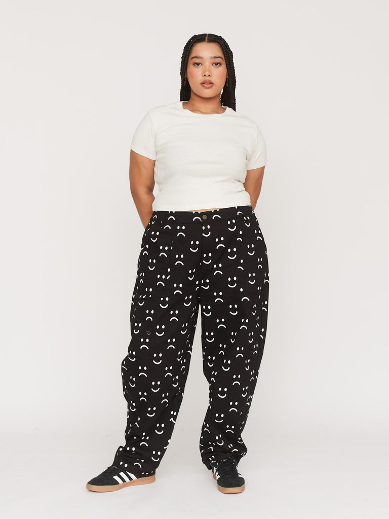 Happy Sad Barrel Leg Trousers – Lazy Oaf