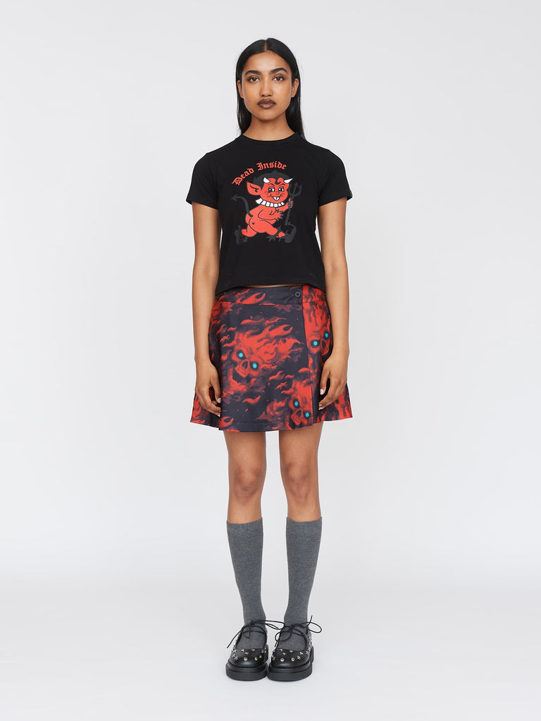 Flaming Skull Mini Skirt – Lazy Oaf