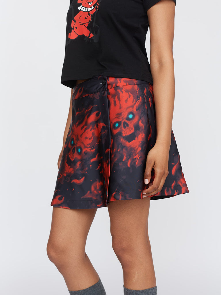 Flaming Skull Mini Skirt – Lazy Oaf