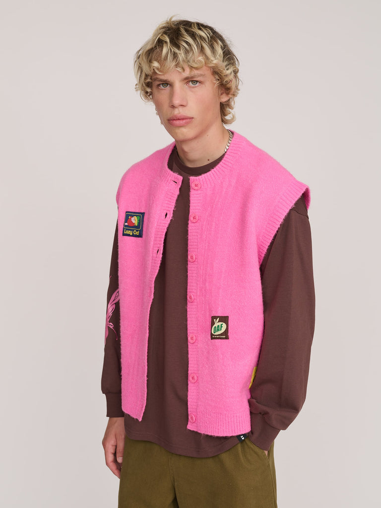 Oaf Labels Button Through Vest – Lazy Oaf