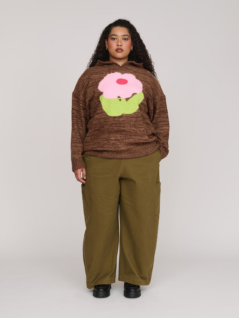 Pink Fuzz Flower Oversized Jumper – Lazy Oaf