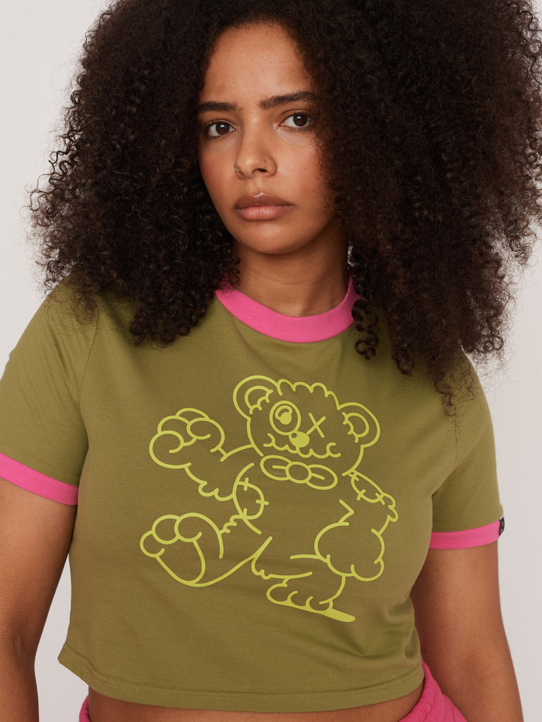 Grin And Bear It Fitted Tee – Lazy Oaf