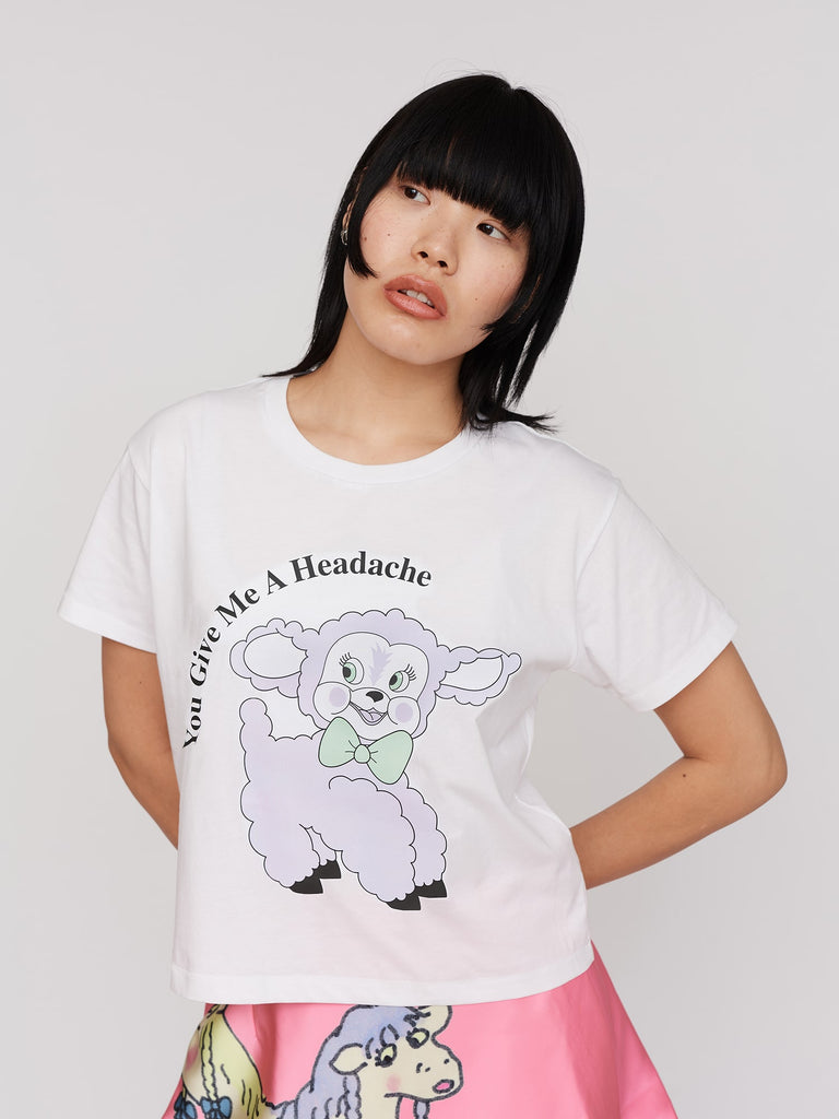 You Give Me A Headache Boxy Baby Tee – Lazy Oaf