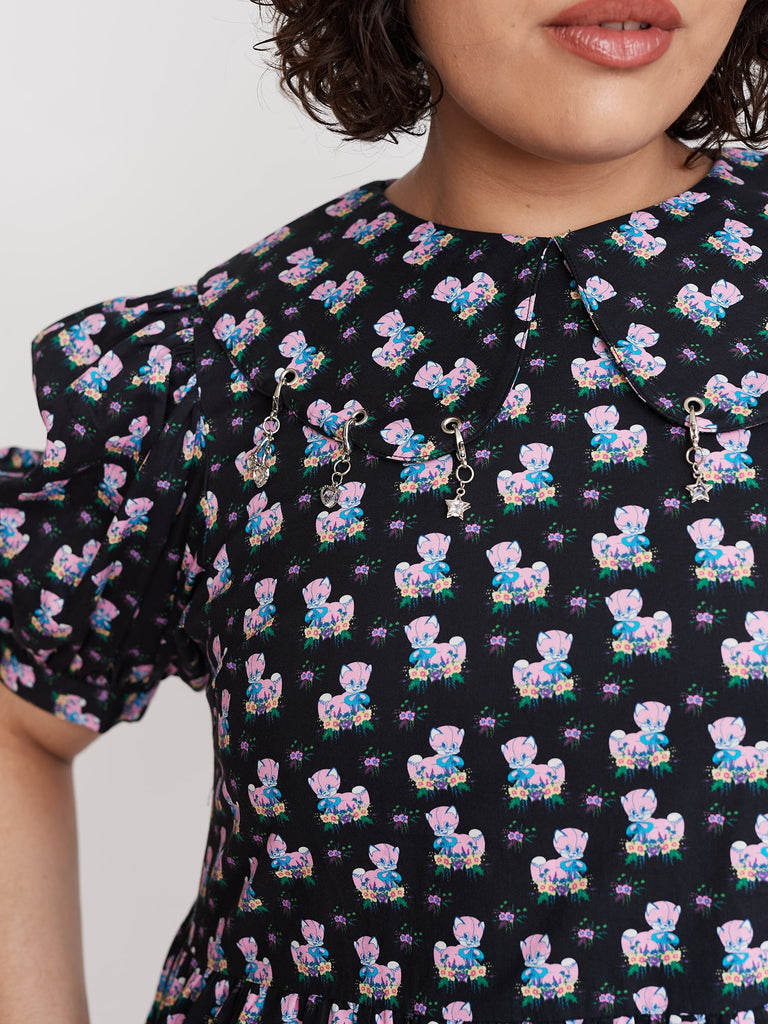 Charming Cat Smock Dress – Lazy Oaf