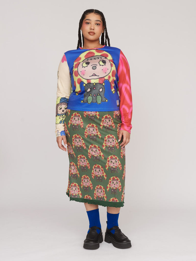 Spotty Hat Mesh Midi Skirt – Lazy Oaf