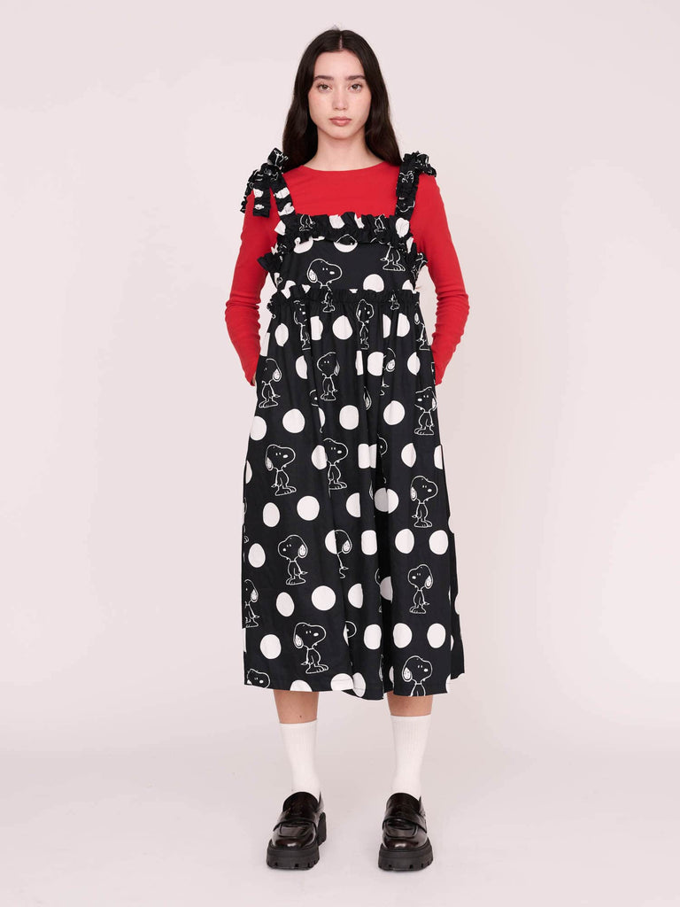Lazy Oaf x Peanuts Snoopy Spot Frill Midi Dress