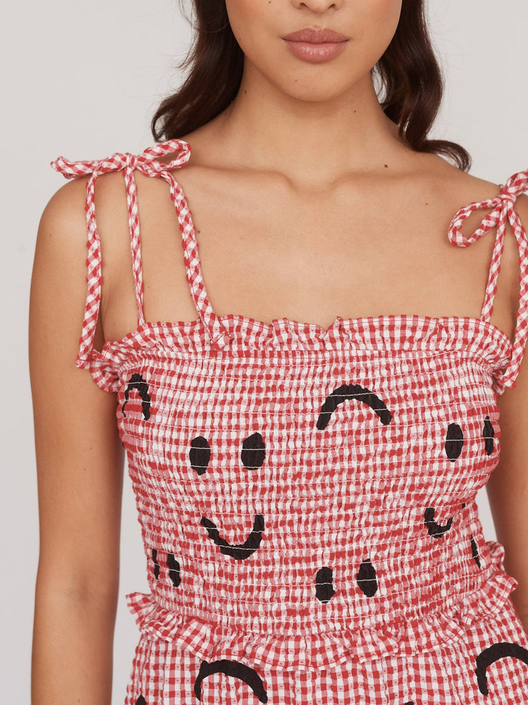 Textured Gingham Happy Sad Dress – Lazy Oaf