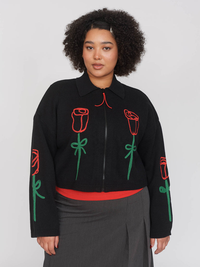 All Roses Zip Cardigan – Lazy Oaf