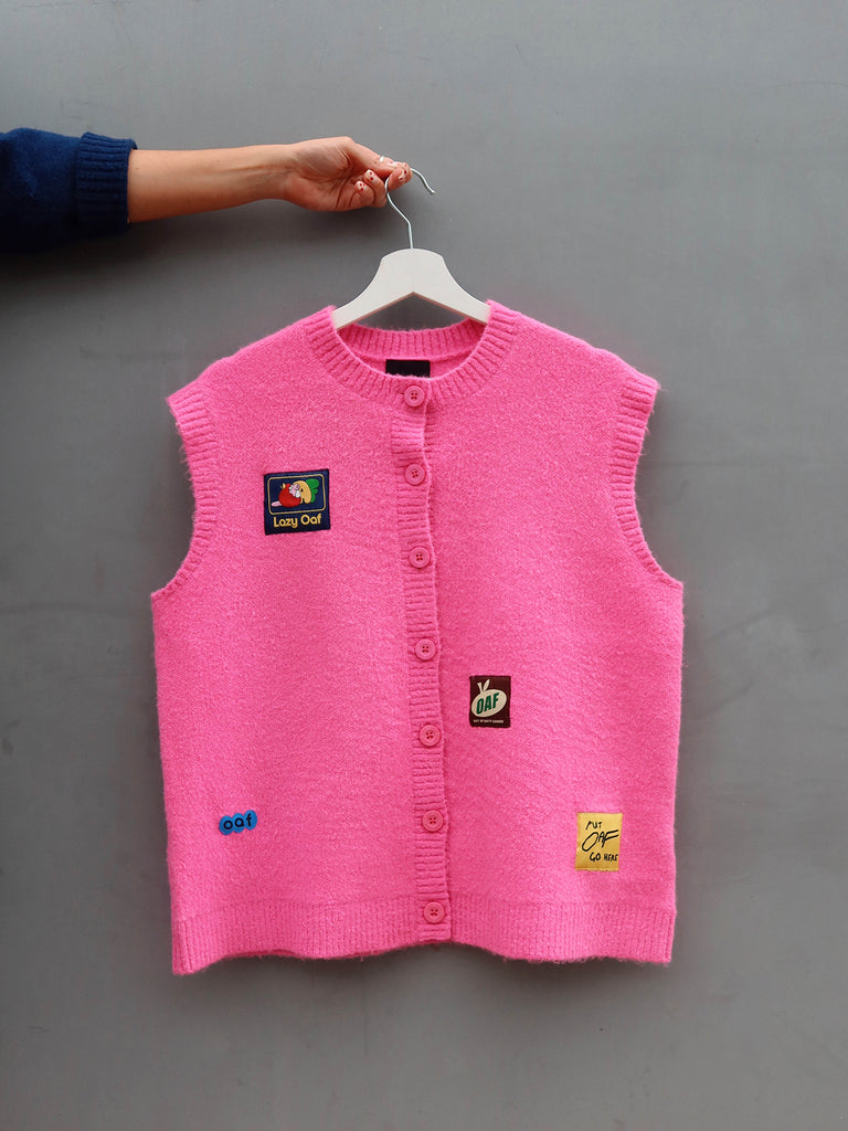 Oaf Labels Button Through Vest – Lazy Oaf