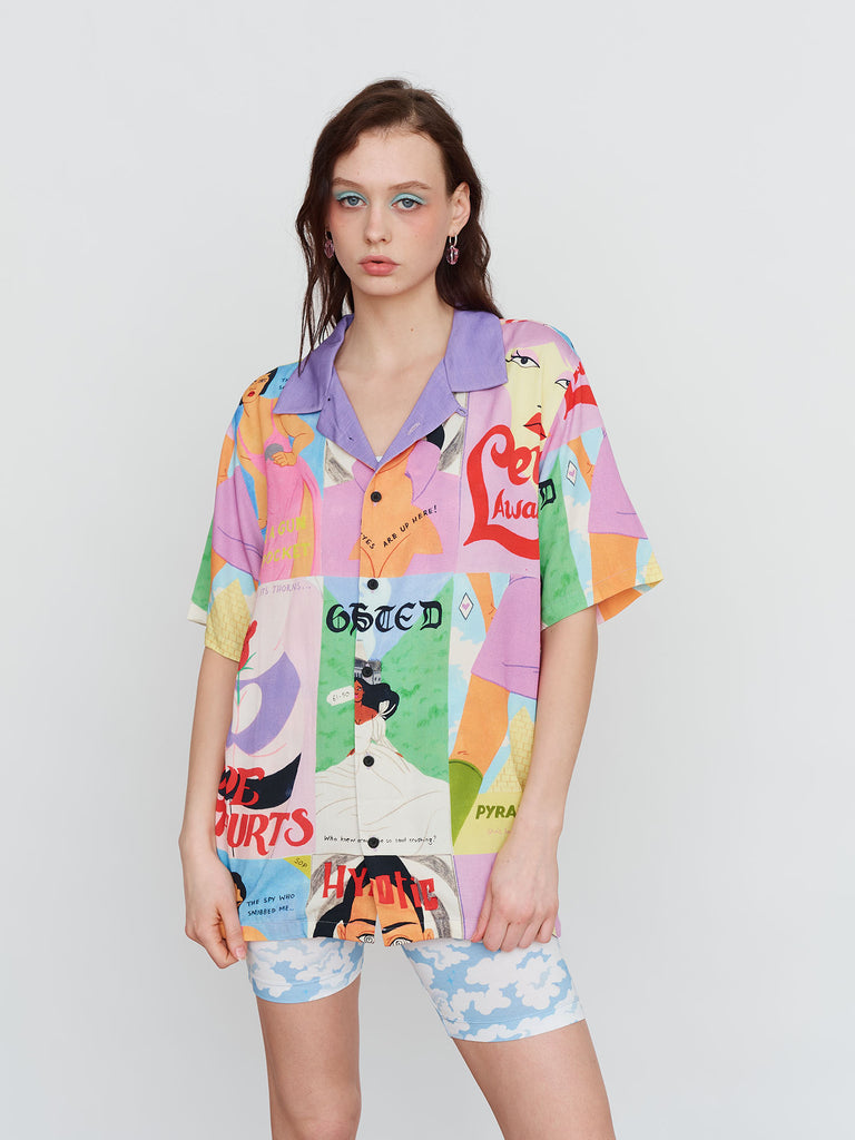 LO X Laura Callaghan Cover To Cover Bowling Shirt – Lazy Oaf