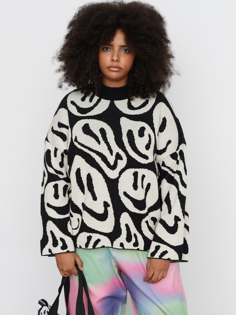Squish Smile Knitted Jumper – Lazy Oaf
