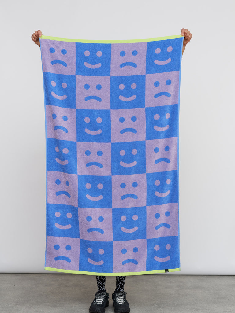 Happy Sad Checkerboard Bath Towel – Lazy Oaf