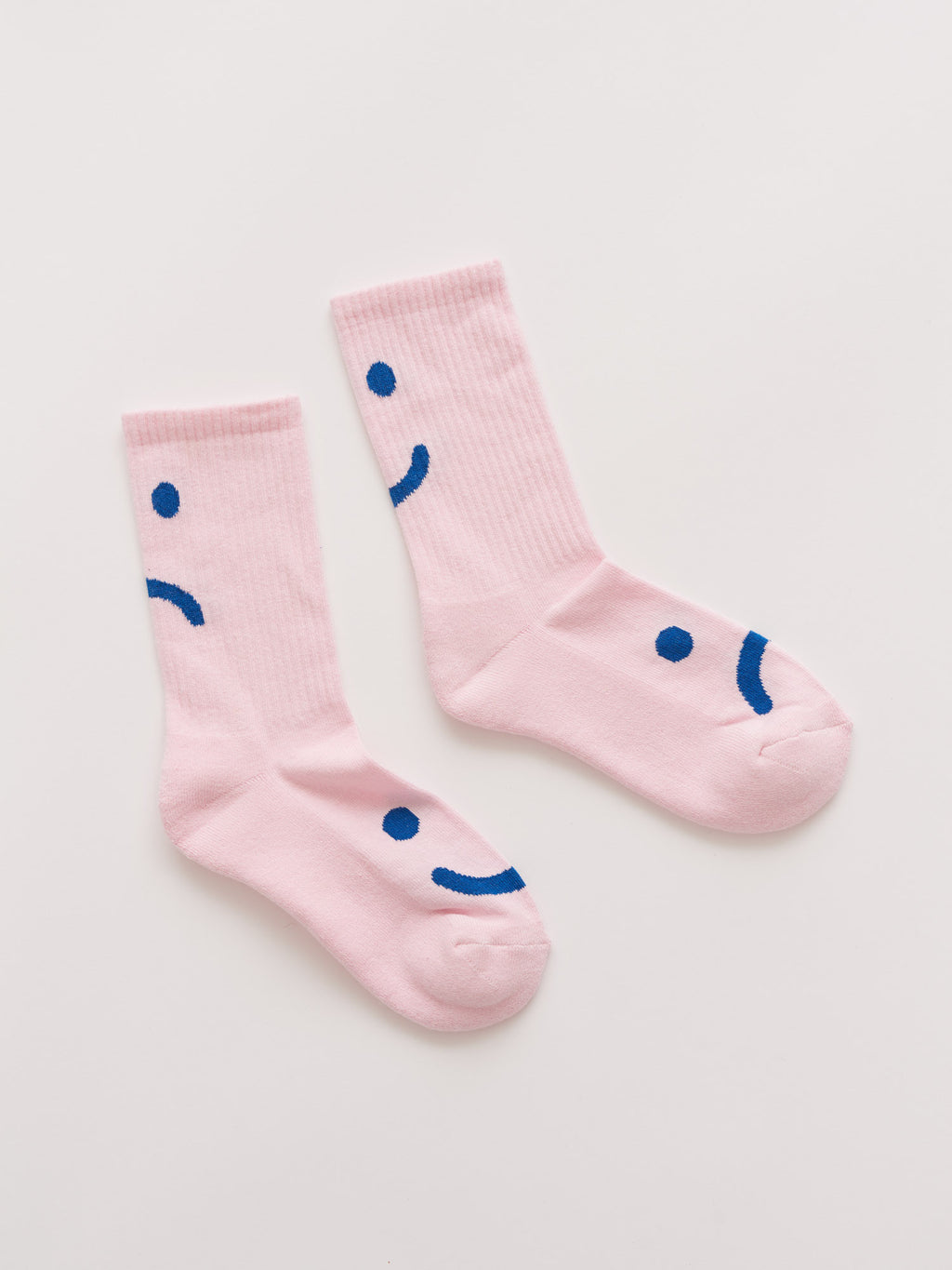 Pink And Navy Happy Sad Socks – Lazy Oaf