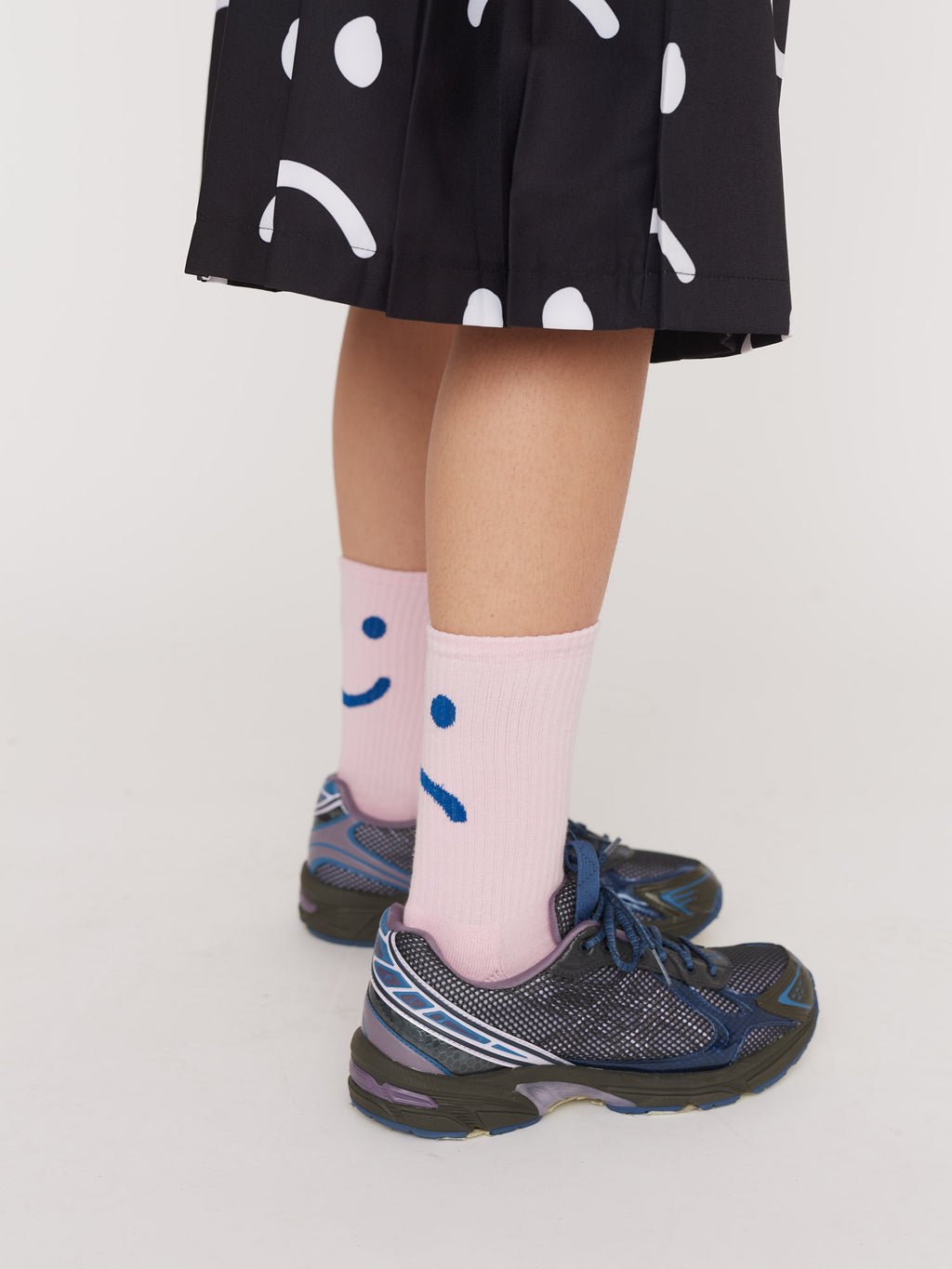Pink And Navy Happy Sad Socks – Lazy Oaf
