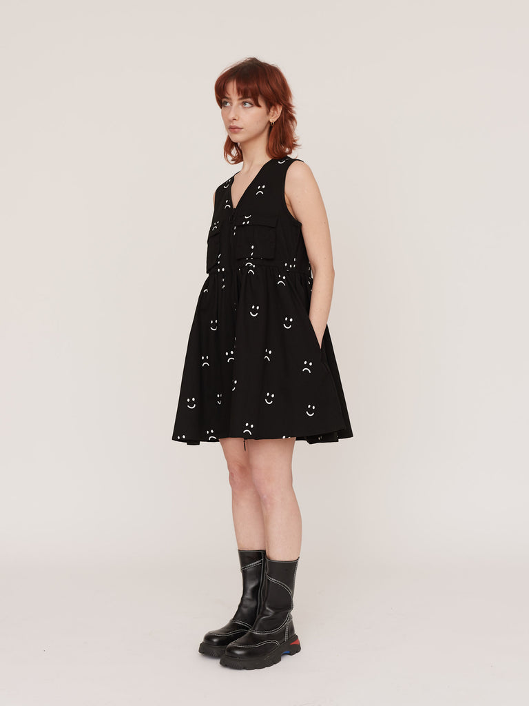 Happy Sad Mini Gilet Dress – Lazy Oaf