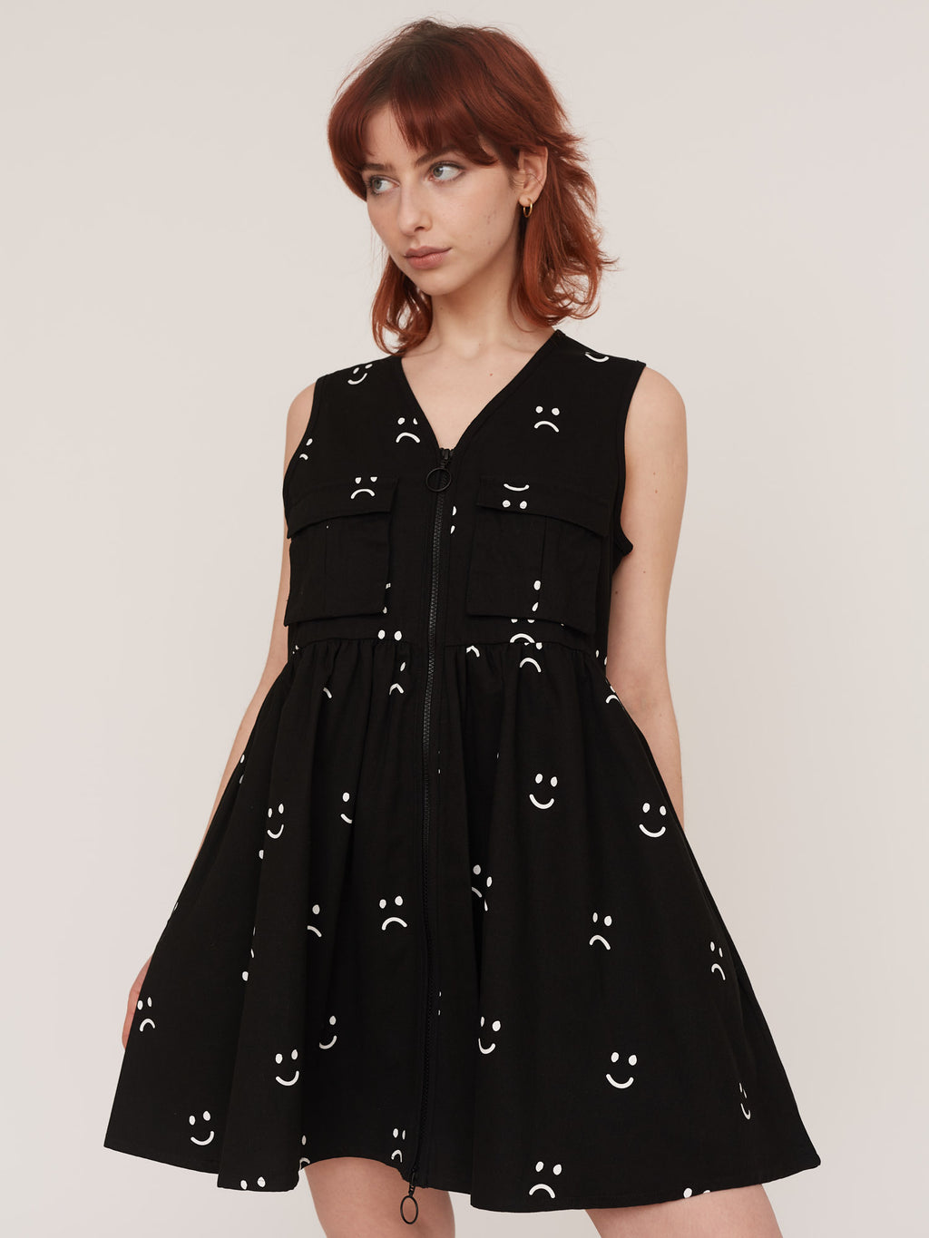 Happy Sad Mini Gilet Dress – Lazy Oaf