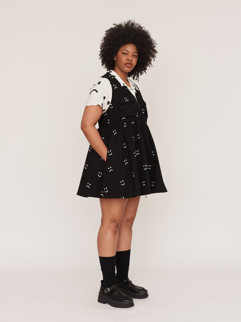 Happy Sad Mini Gilet Dress – Lazy Oaf