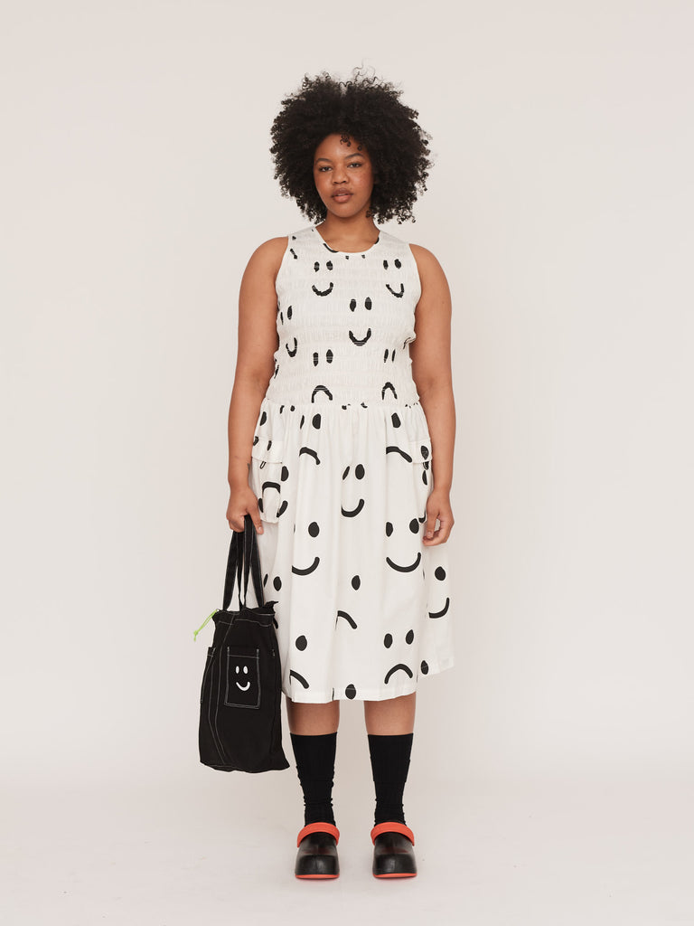 Happy Sad Shirred Dress – Lazy Oaf