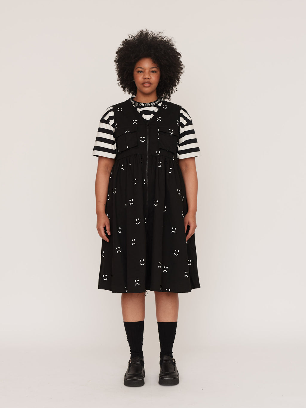 Happy Sad Gilet Dress – Lazy Oaf