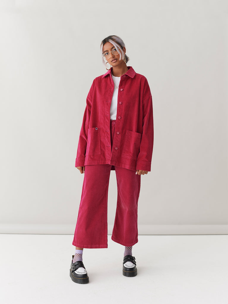 LO Chore Jacket - Pink Cord – Lazy Oaf