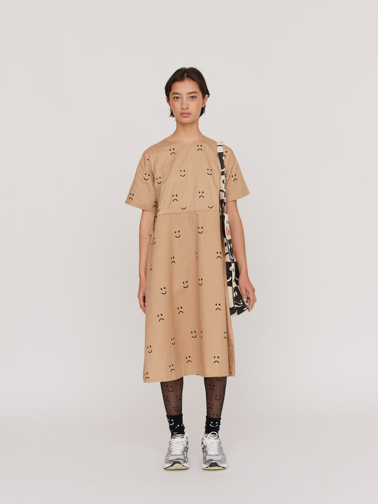 Happy Sad Beige Dress – Lazy Oaf