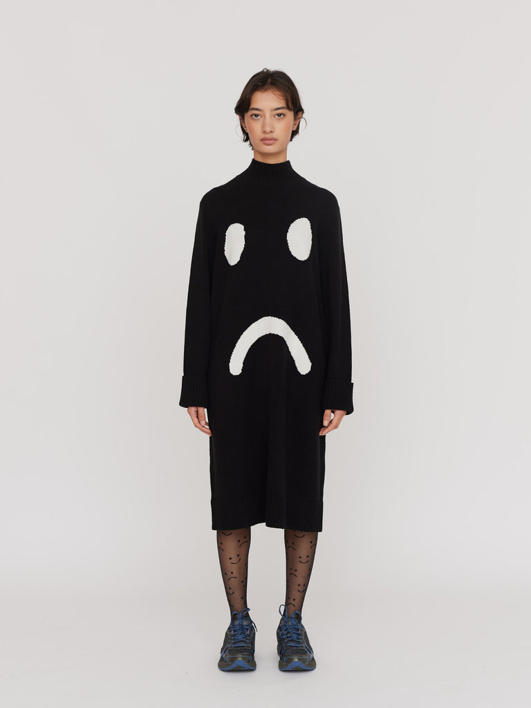 Happy Sad Mock Neck Knitted Dress – Lazy Oaf