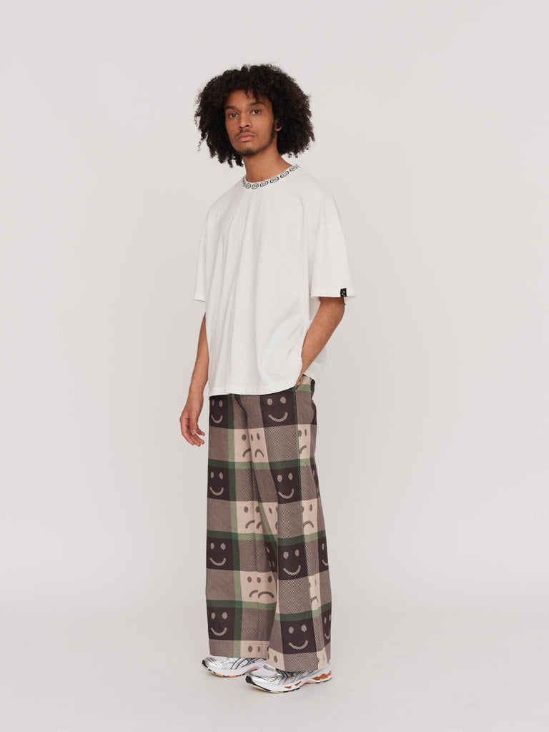 Happy Sad Check Trousers – Lazy Oaf